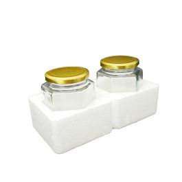 Jar Hex 500g + Gold Lid (Styro Pack 60)