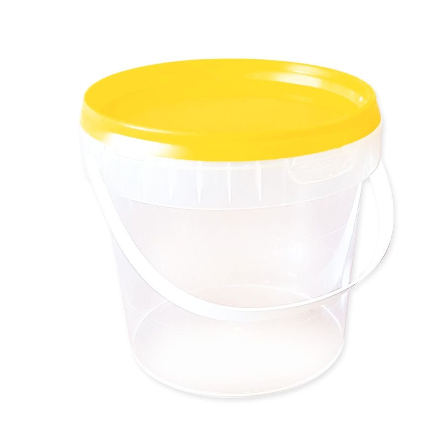 Tub Unipak 1kg Clear with handle & Yellow Tamper-Evident Lid